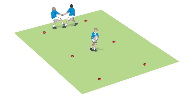 Tackle on the run - Rugby Union Defence Drills - Rugby Coach Weekly